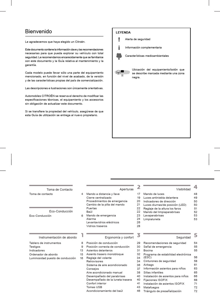 Manual Del Propietario Citroën C3 (CC21) 202205 | PDF