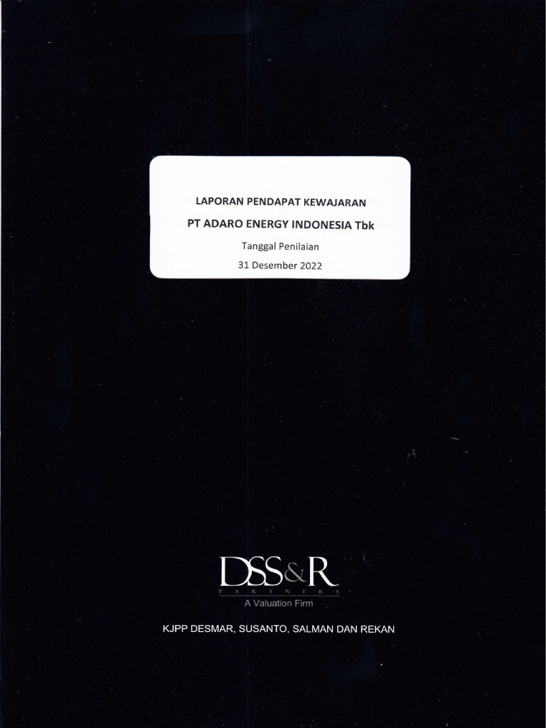 Pendapat Kewajaran PT Adaro Energy | PDF