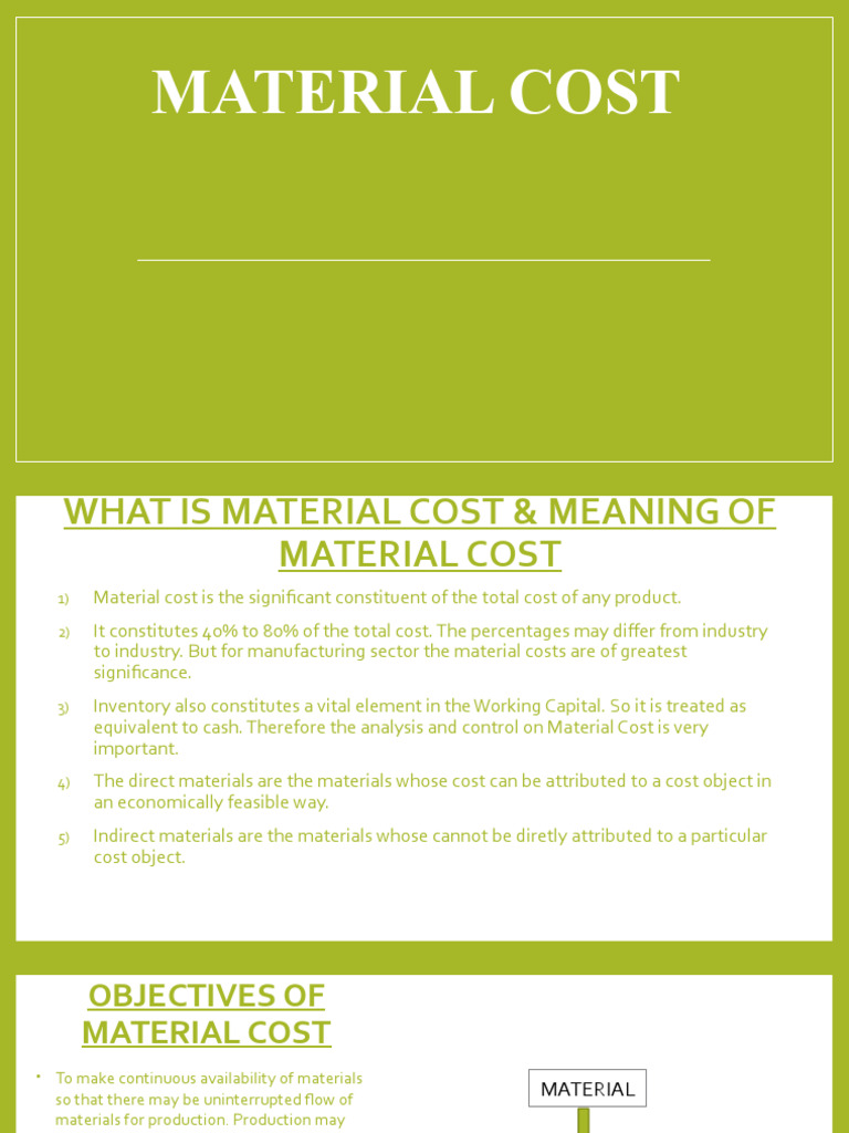 Material Cost | PDF | Receipt | Economies