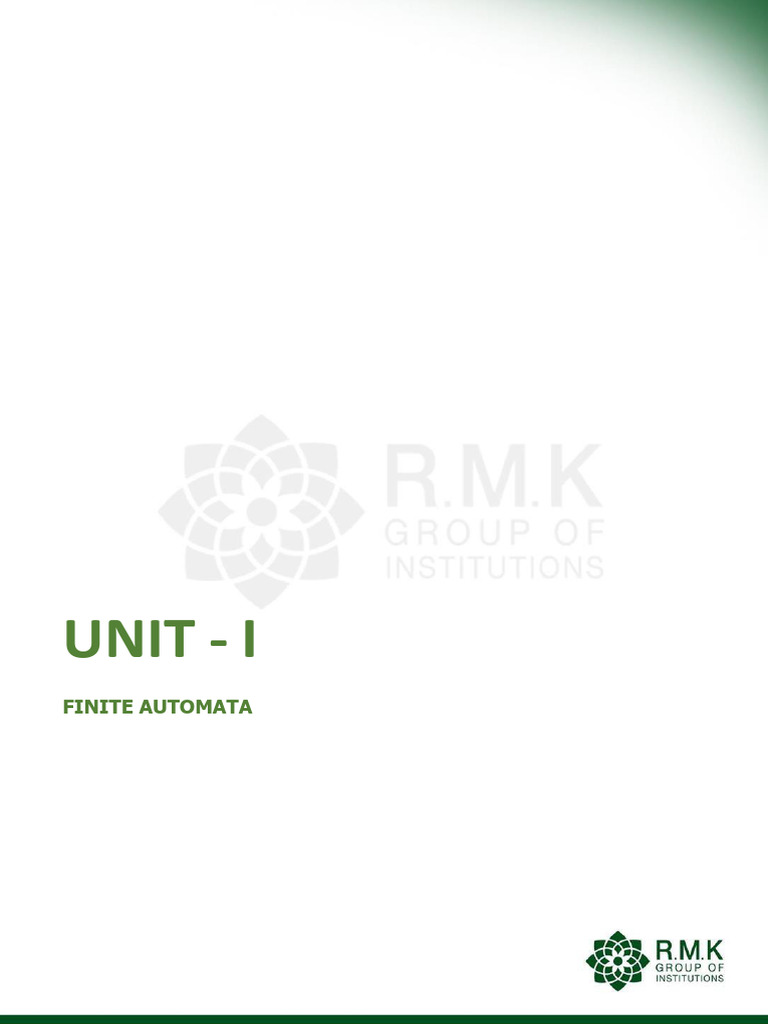 21cs503 Toc Unit-I Removed | PDF