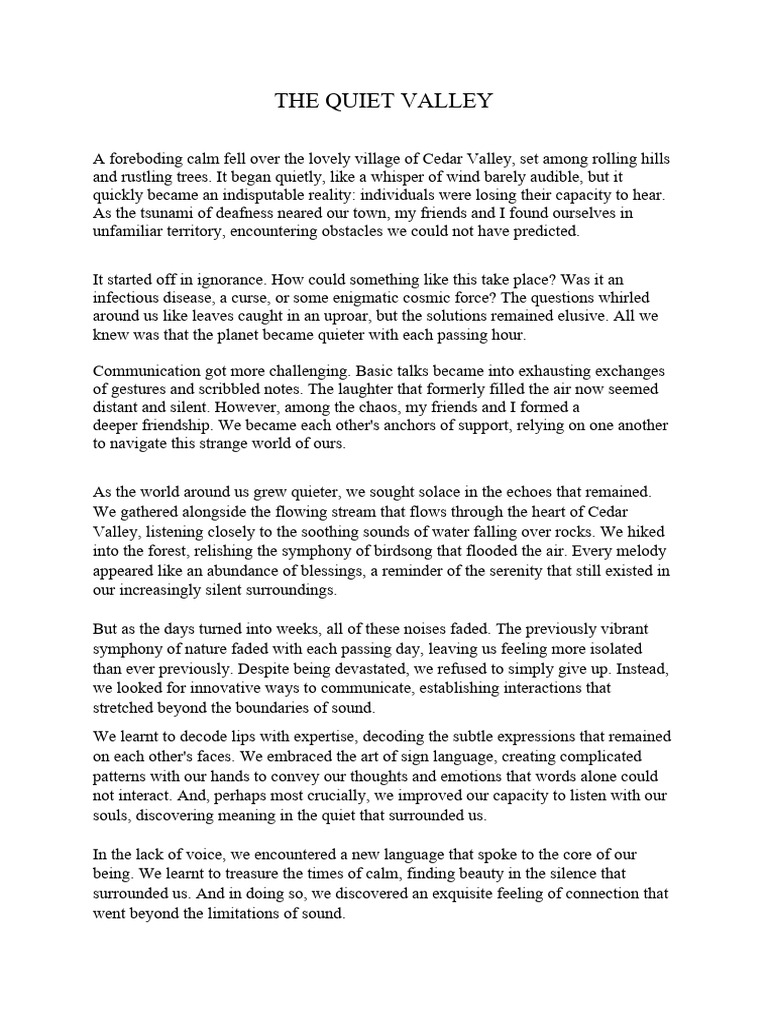 Essay Writing - The Silent Valley | PDF