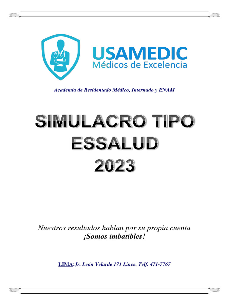 Simulacro Tipo Essalud | Descargar gratis PDF | Infarto de miocardio | Tos
