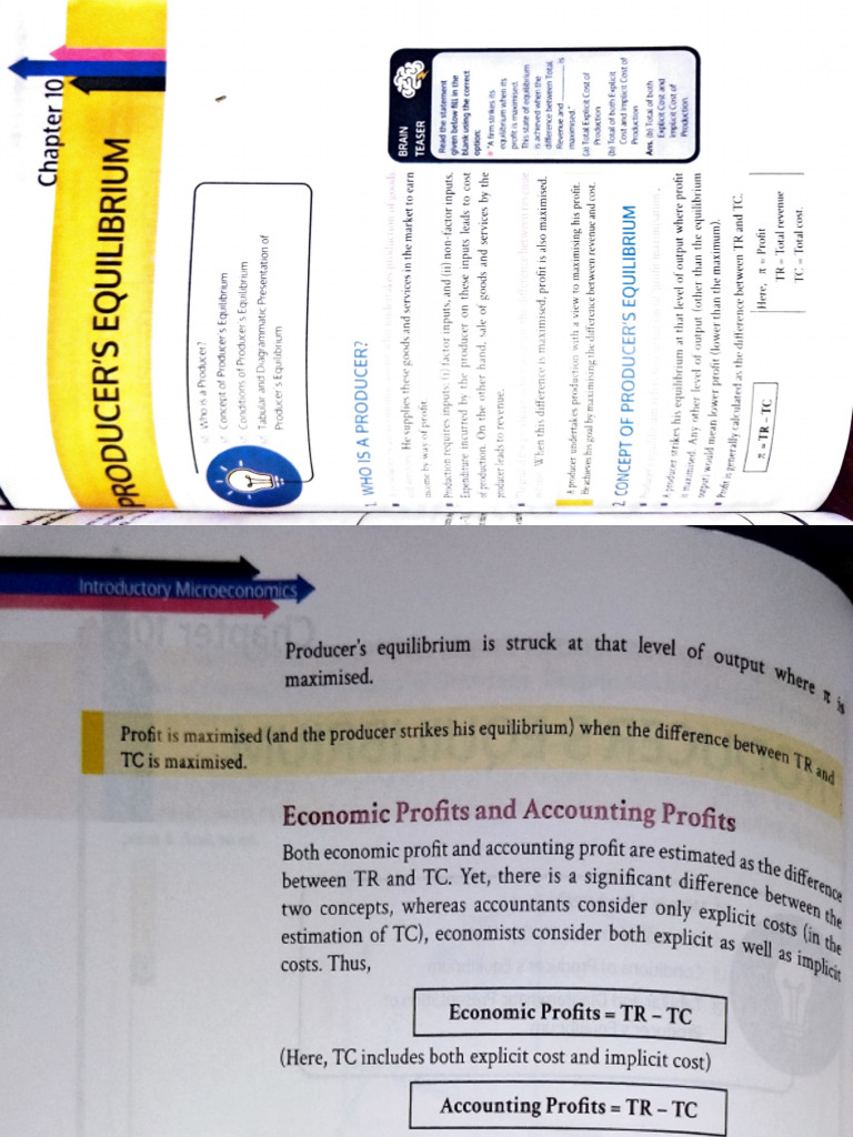Producer's Equilibrium Explained | PDF | Profit (Economics) | Economic ...