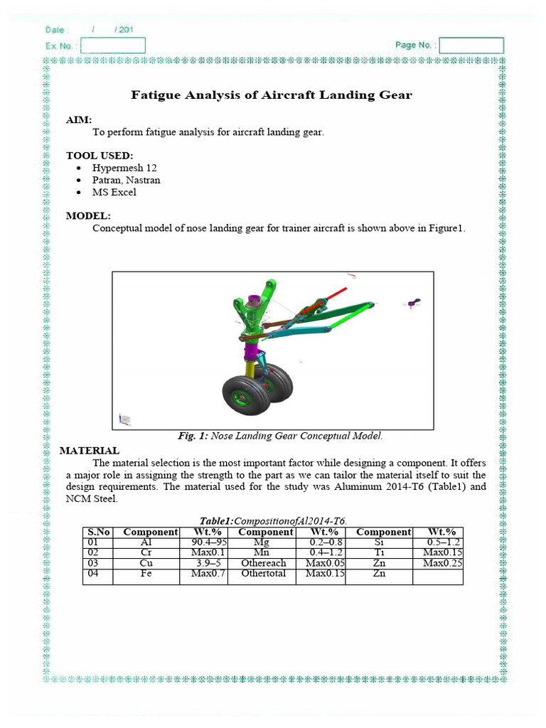 Aircraft Landing Gear Fatigue Analysis | PDF | Strength Of Materials ...
