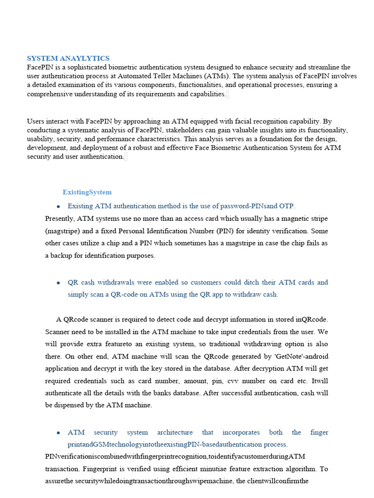 Document Content | PDF | Automated Teller Machine | Biometrics