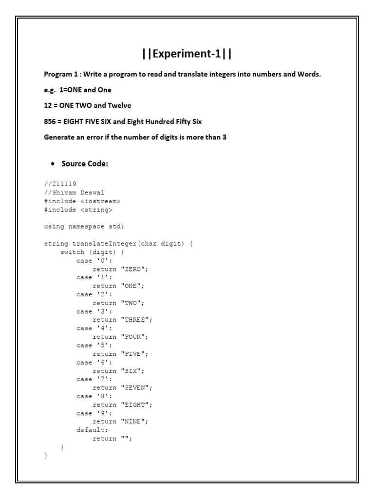 Exp 1 | Download Free PDF | Programming Paradigms | Notation