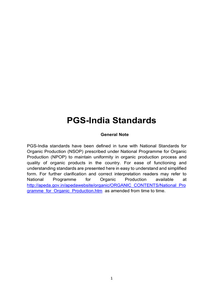 PGS-India Organic Standards Overview | PDF | Crop Rotation | Organic ...