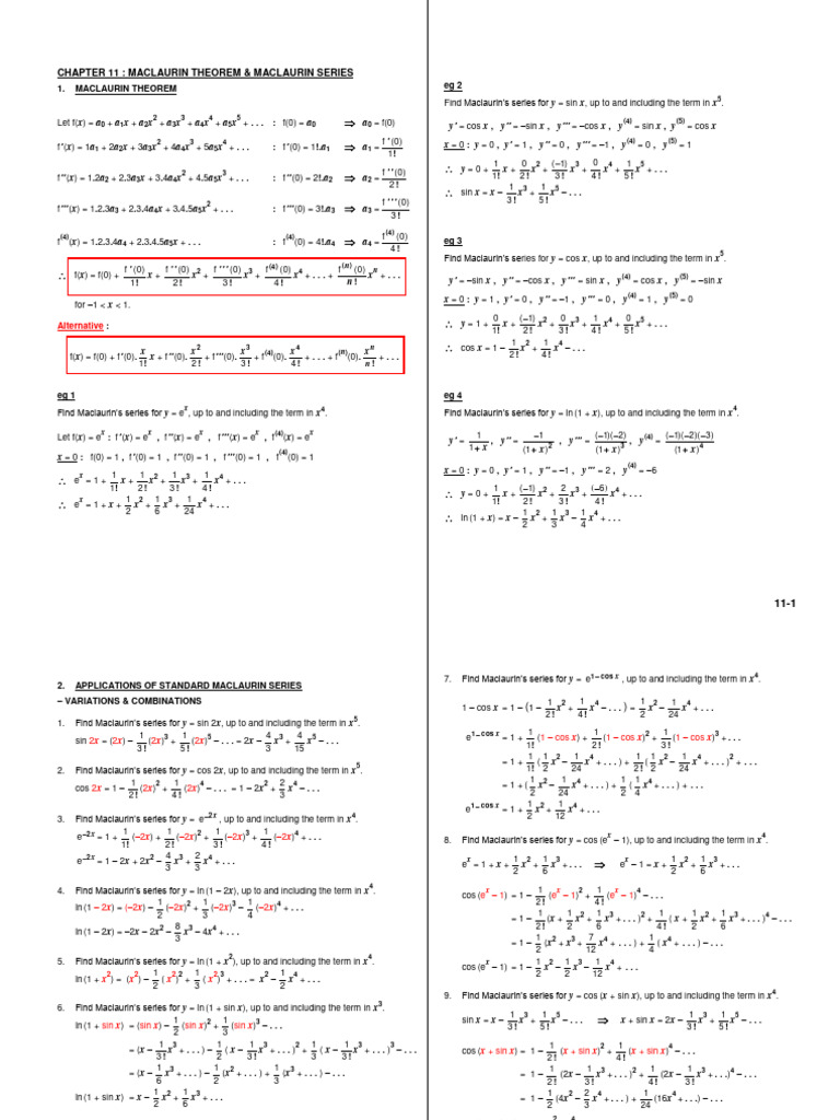 2019 11N Maclaurin Series | PDF