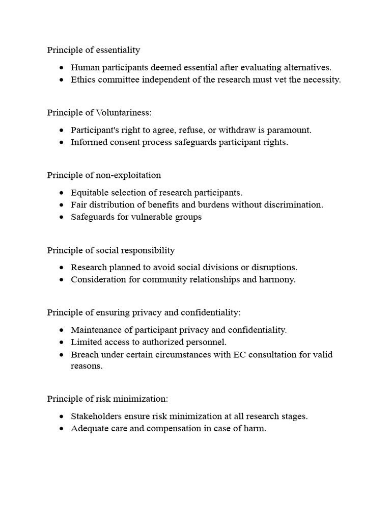 Essentiality Principle Icmr | PDF | Informed Consent | Confidentiality