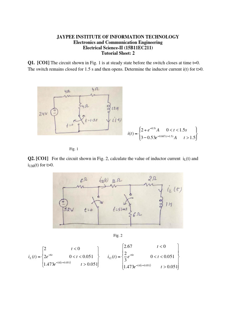 Tutorial 2 Updated | PDF | Electrical Network | Electrical Engineering