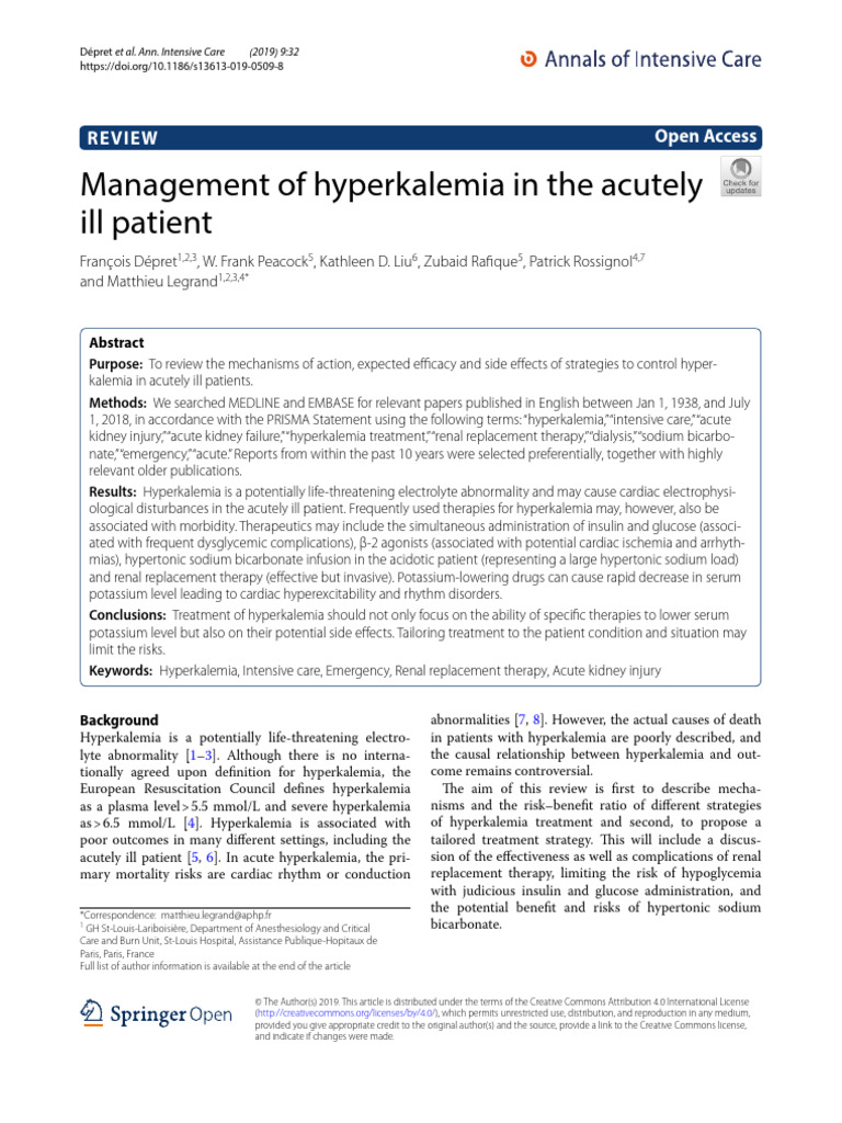 Hyperkalemia | PDF | Internal Medicine | Clinical Medicine
