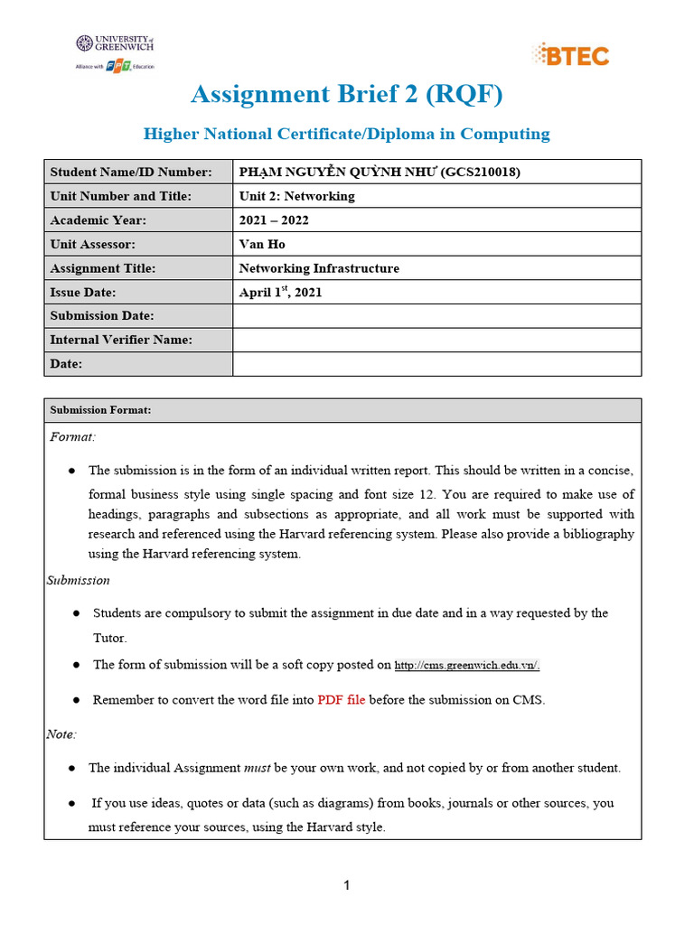 1 - Unit 2 - Assignment Brief 2 | PDF