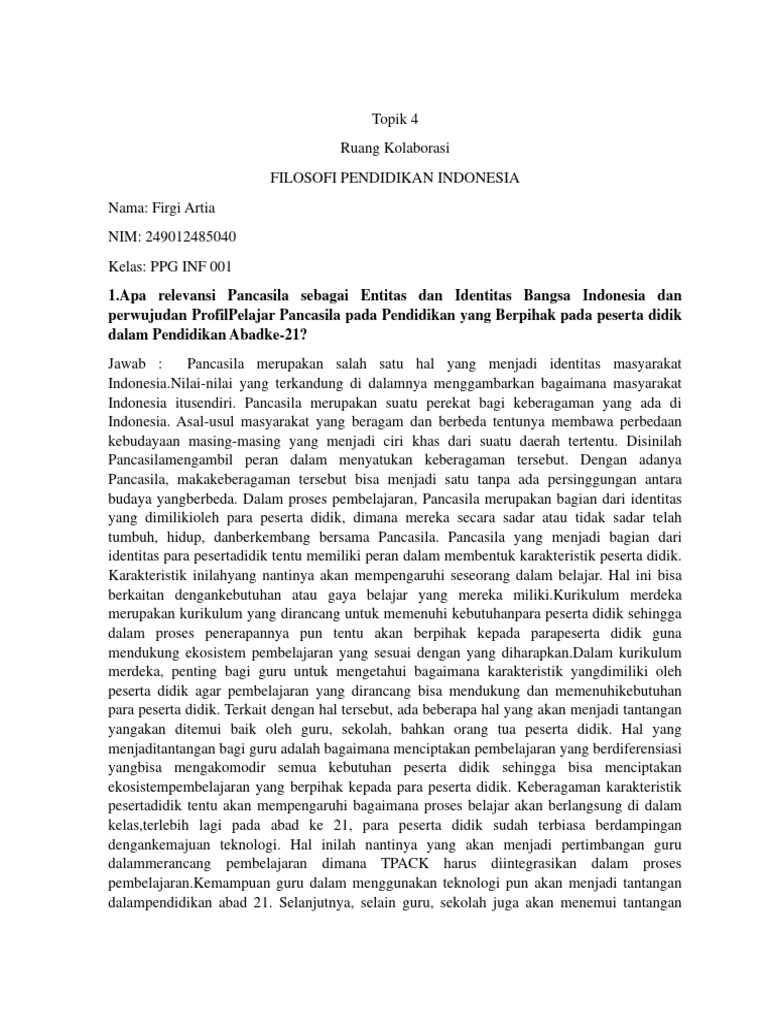 Topik 4-ruang kolaborasi-filosofi pendidikan indonesia | PDF