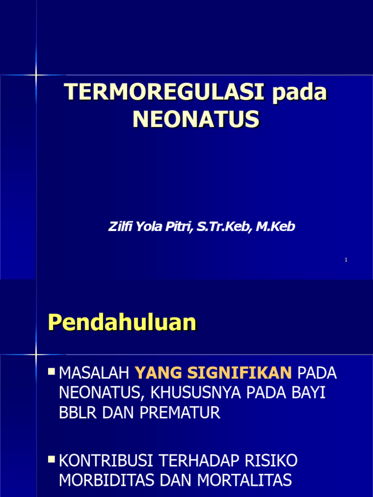 Termoregulasi Neonatus, Bayi Dan Balita | PDF
