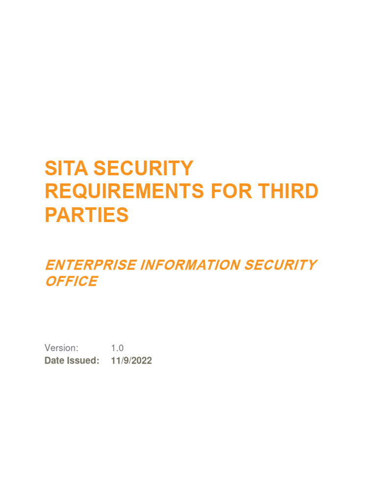 SITA Third-Party Security Requirements | PDF | Security | Computer Security
