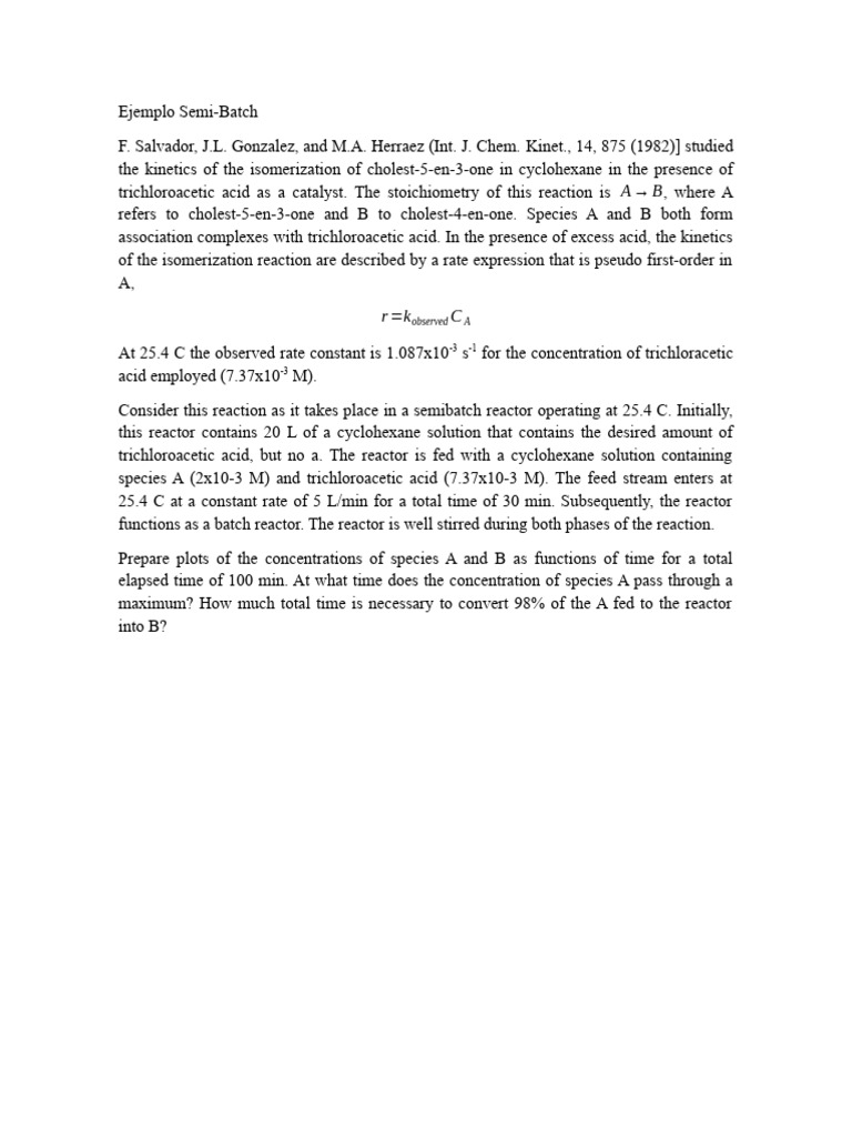 Ejemplo Semibatch | PDF | Science & Mathematics