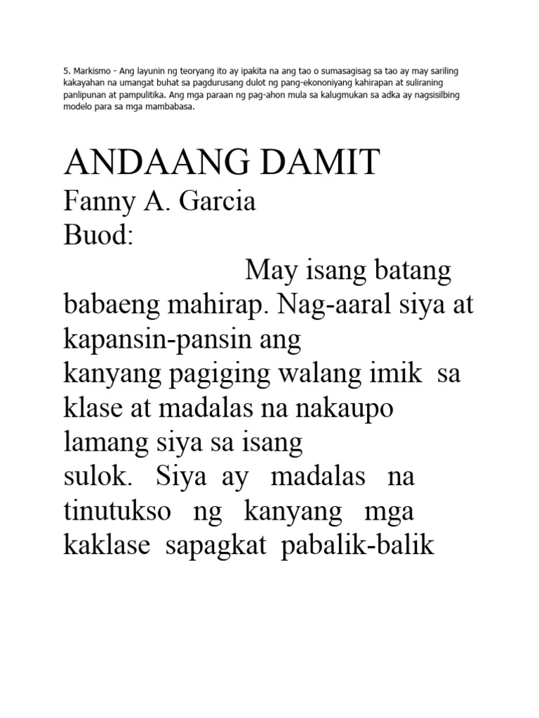 Sandaang Damit | PDF