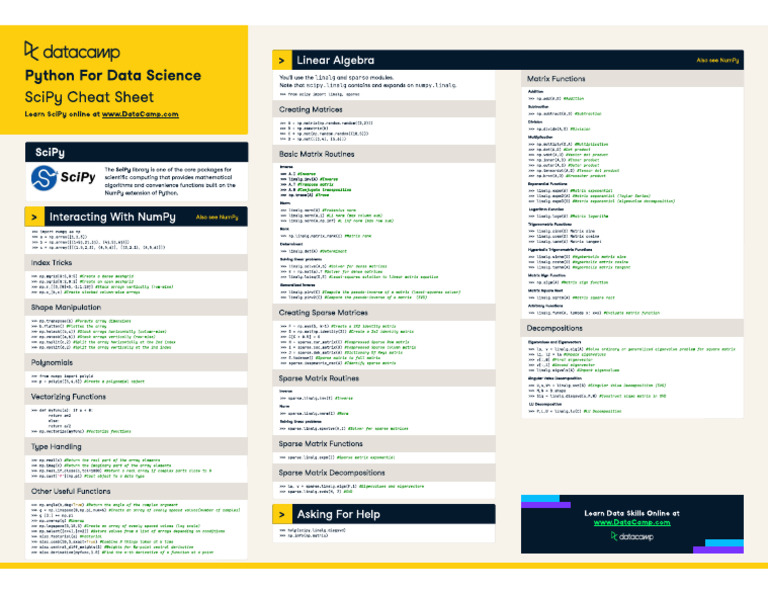 SiPy_Cheat Sheet | PDF