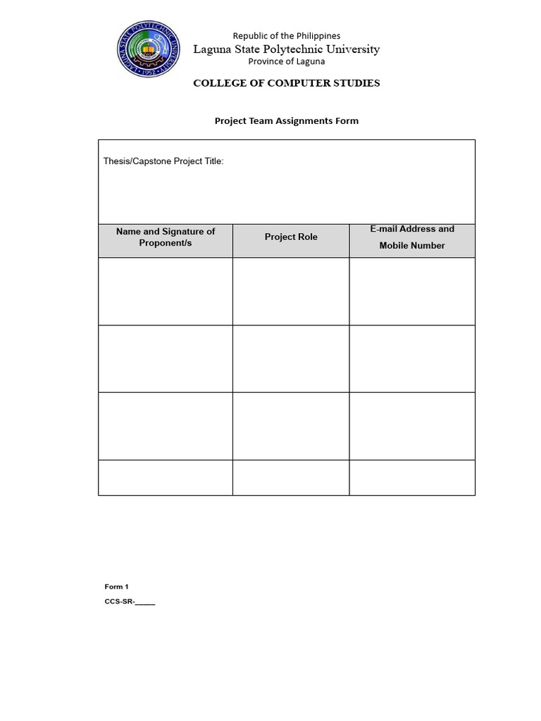 Thesis Capstone Form1 10 4 3 5 | PDF | Thesis | Usability