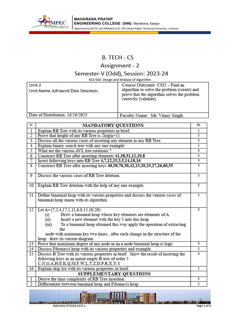 Daa Assignment - 2 | PDF
