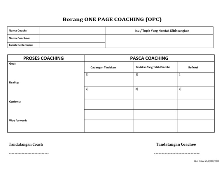 TS25 Borang OPCM | PDF