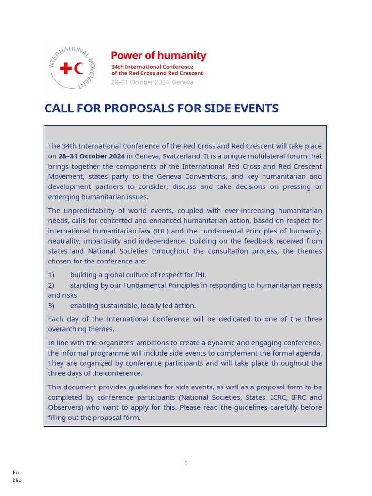 34IC Side Events Guidelines EN | PDF