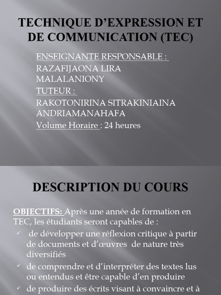 _TEC_PPT_E1-1 | PDF | Phrase | Discours (linguistique)