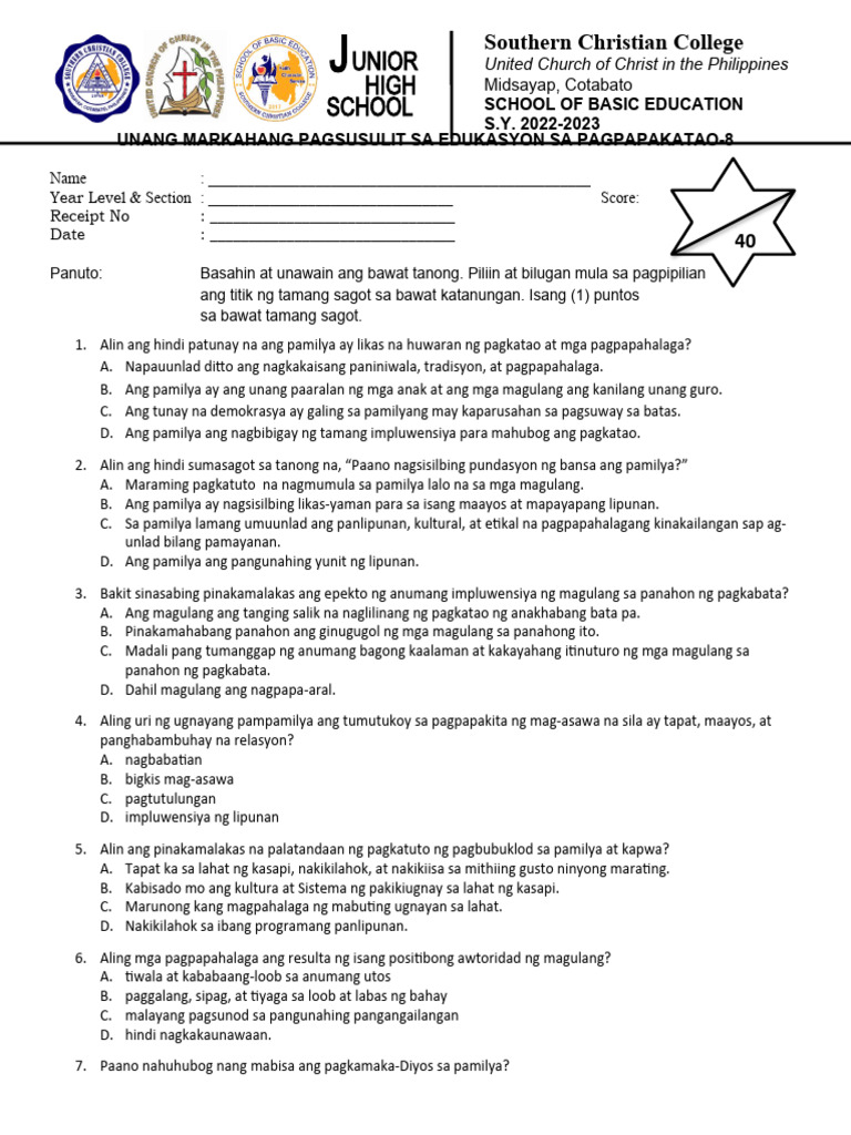 8 Esp 1ST Quarterly Assessment | PDF