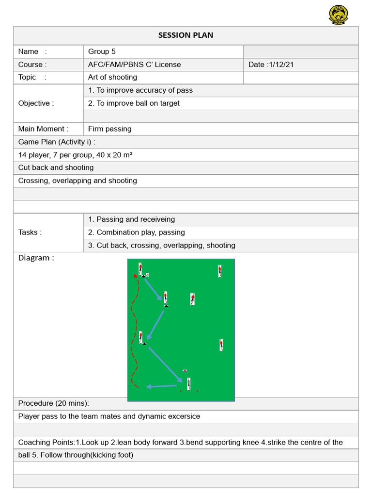 Session Plan Shooting | PDF | Sports Rules And Regulations | Athletic ...