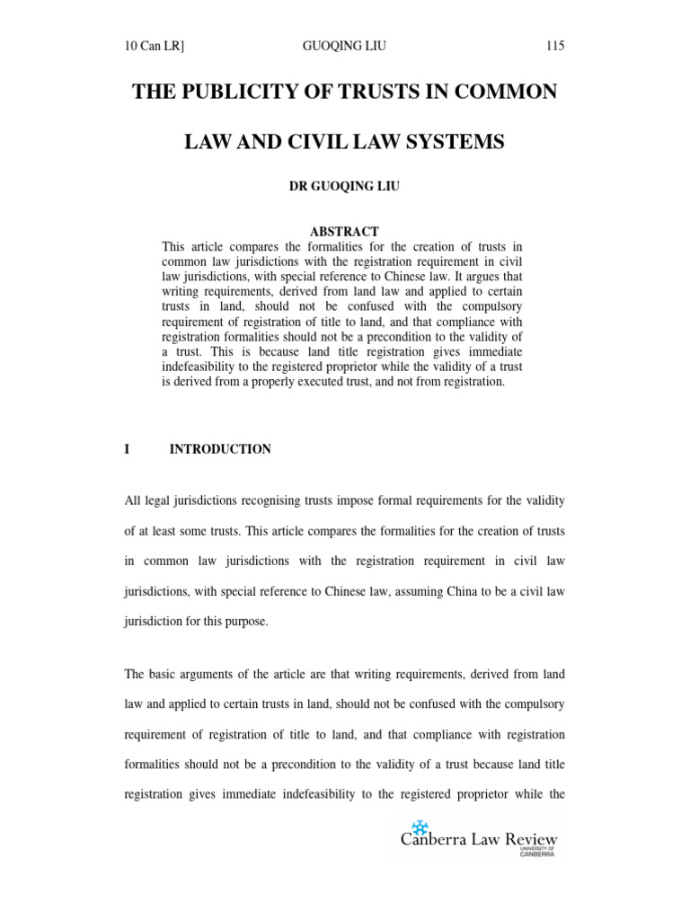 Common Law Requirement For Trust | PDF | English Trust Law | Bankruptcy