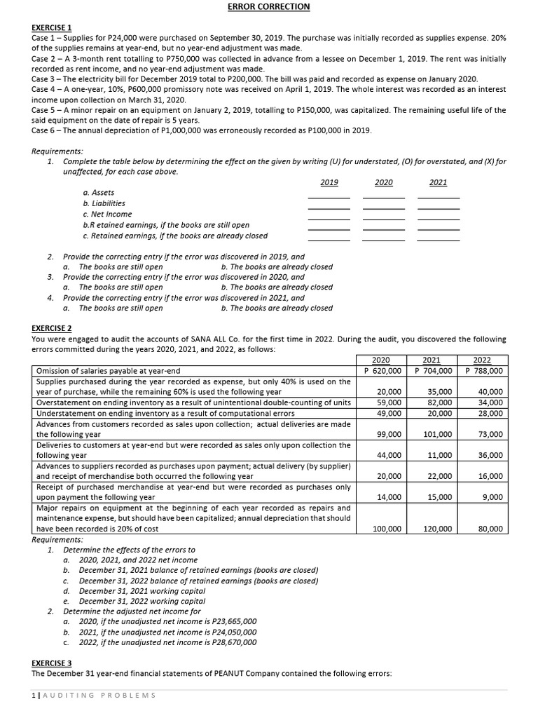 Auditing Error Correction Guide | PDF | Stocks | Convertible Bond