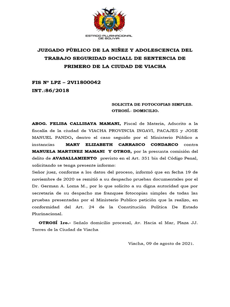 Memorial de Fotocopia Simple | PDF