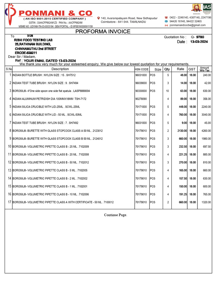Quotation-9780 | PDF | Laboratory Equipment