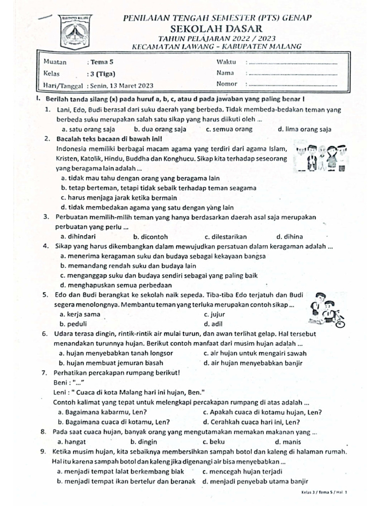 SOAL PTS GENAP 2022-2023n | PDF