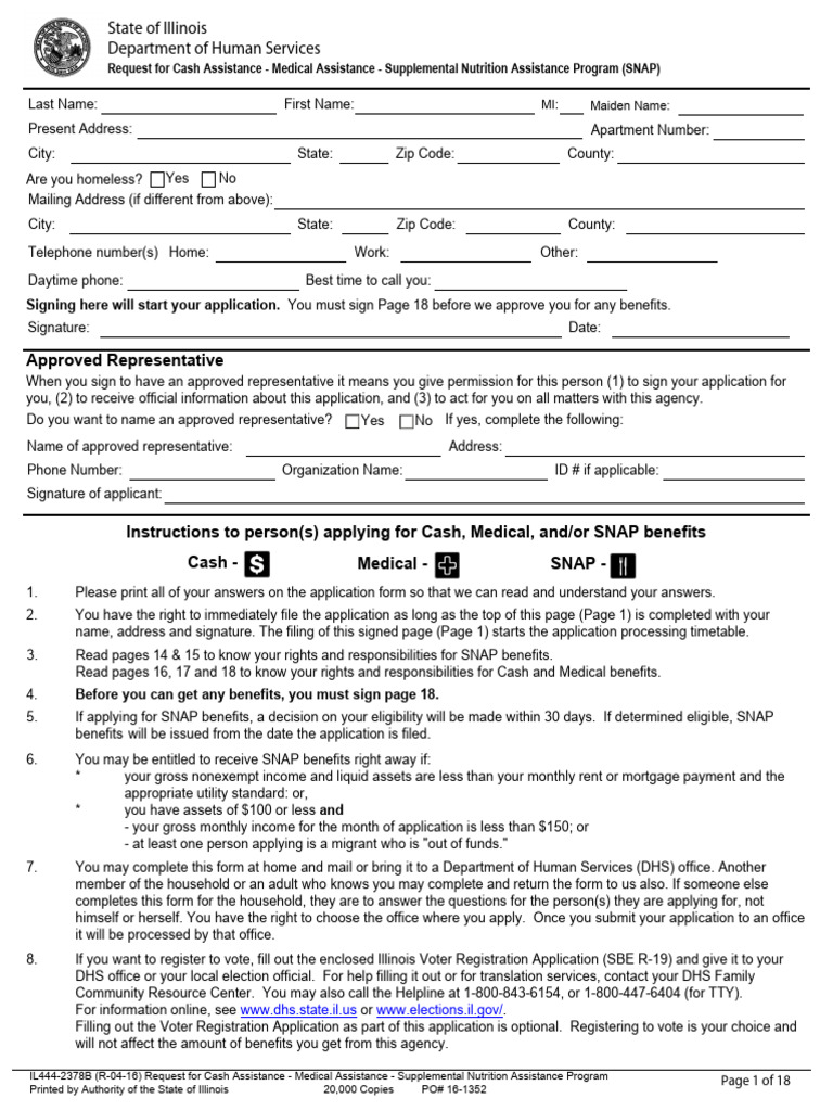 Dhs Application | PDF | Supplemental Nutrition Assistance Program ...