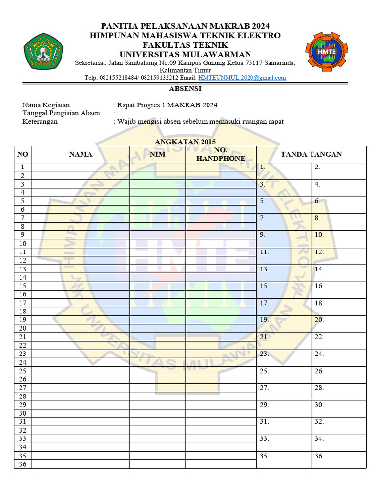 Rapat Progres MAKRAB 2024 HMTE | PDF