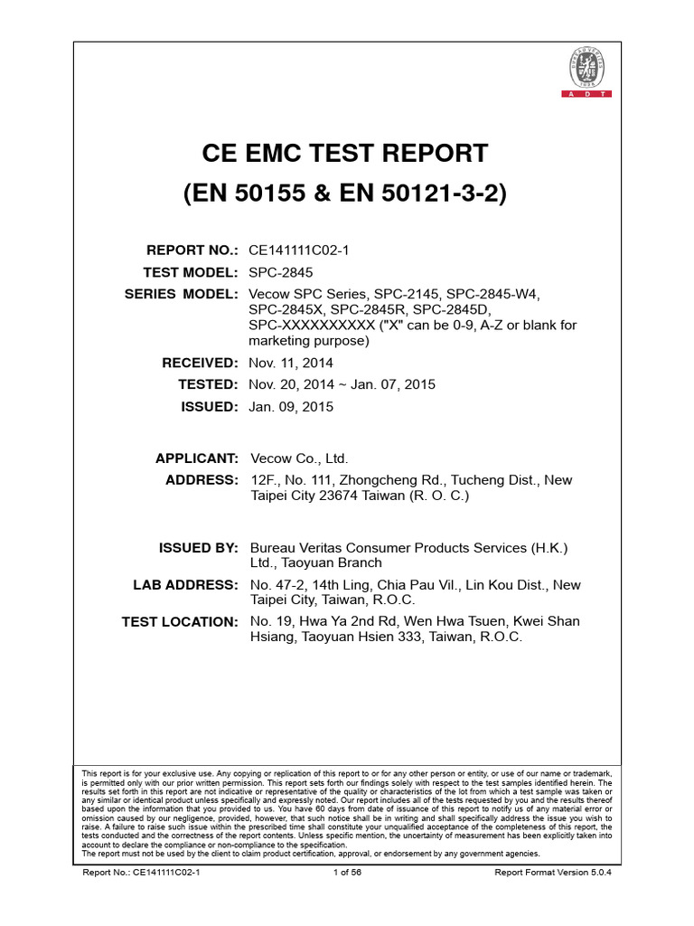EMC Test Report - Sample | PDF | Laptop | Usb