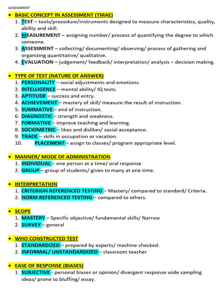 Concept Mastery Assessment Overview | PDF | Educational Assessment ...