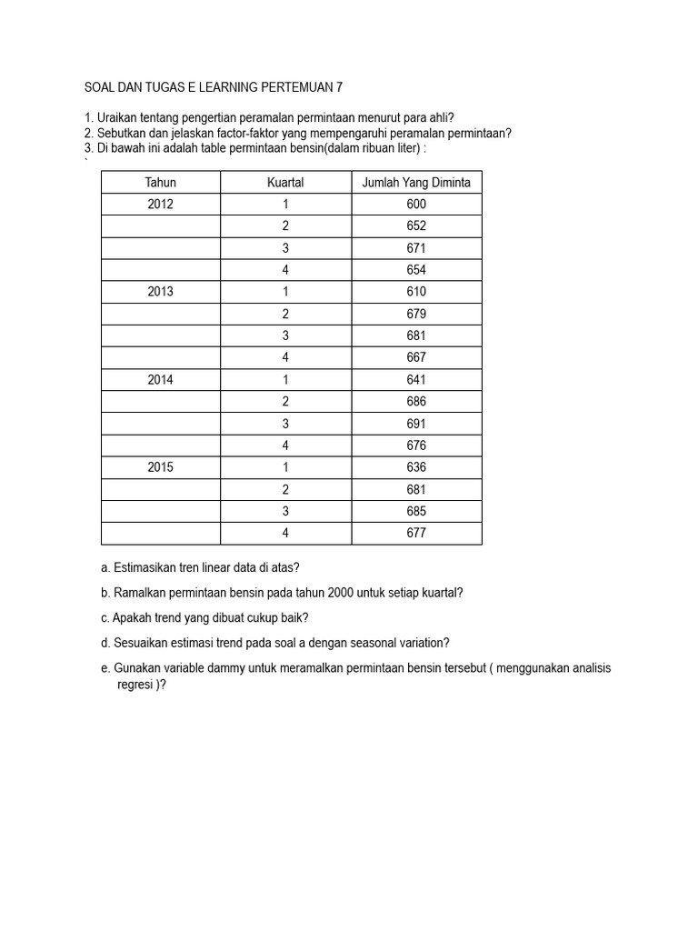Soal Dan Tugas e Learning Pertemuan 7 | PDF | Teknologi & Rekayasa