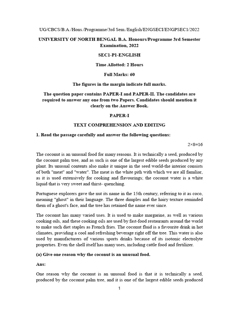 2022 SEC 1 English | Download Free PDF | Proofreading | Editing