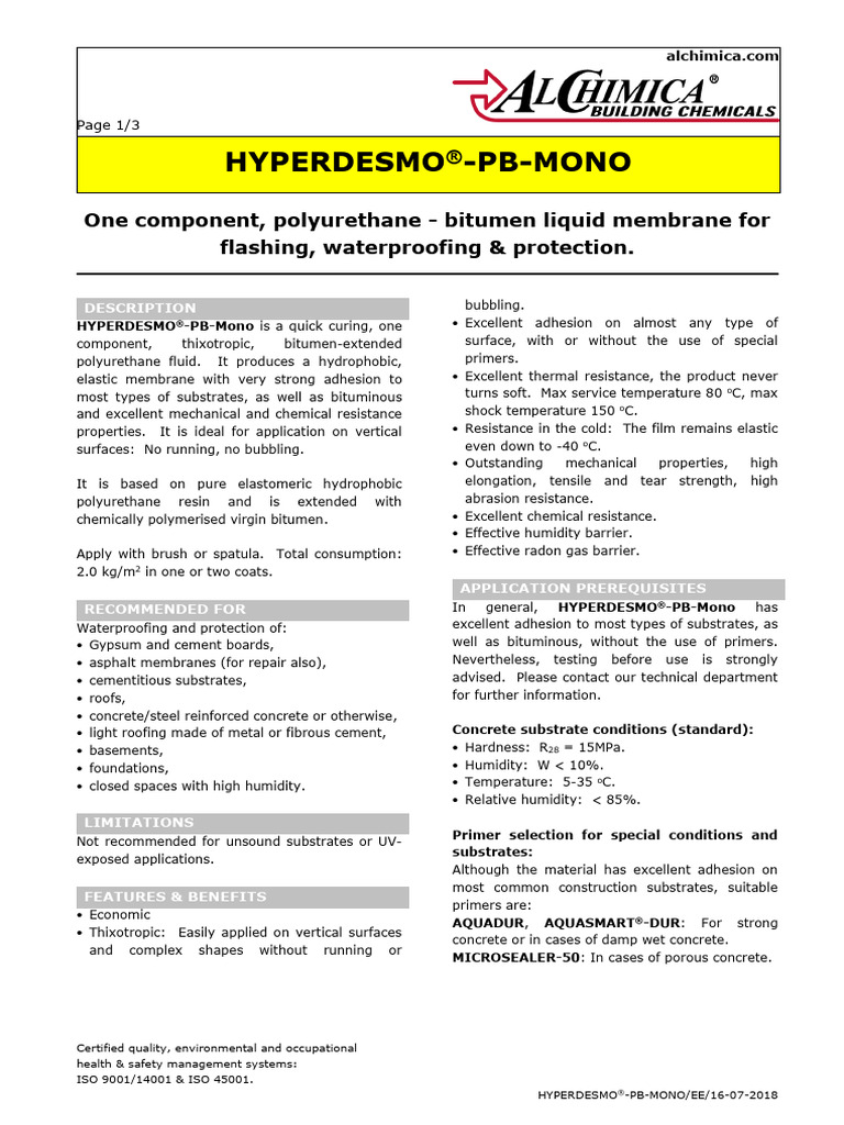 Hyperdesmo®-Pb-Mono - en | PDF | Concrete | Cement