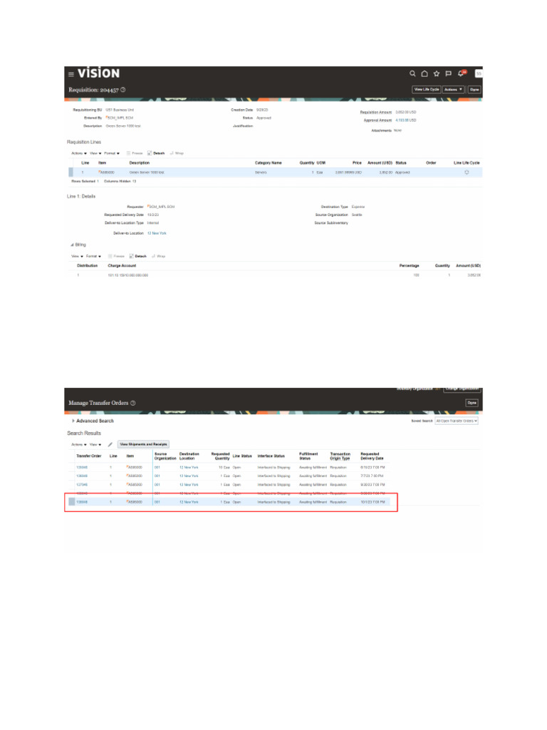 Interorg With - Internal Requistion | PDF