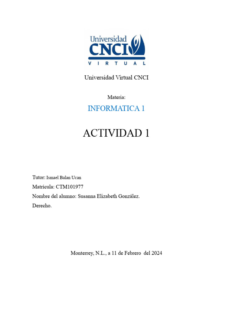 Actividad 1 Informatica | PDF