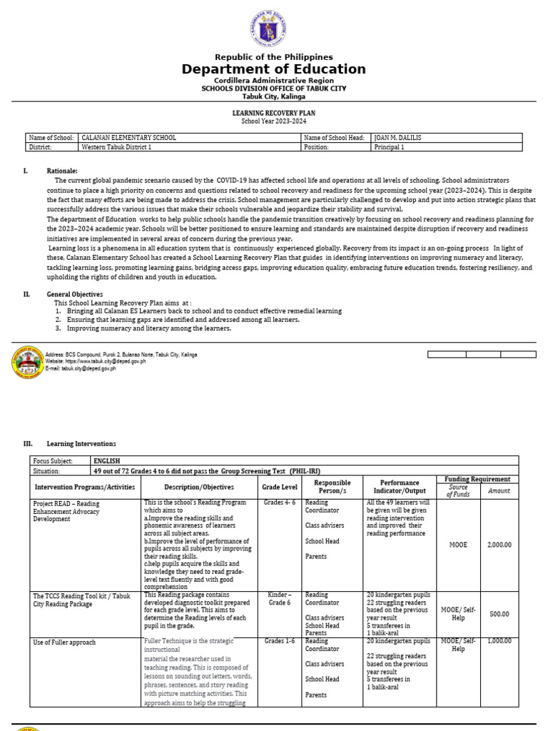 Cal ES - SLRP 2023 | PDF