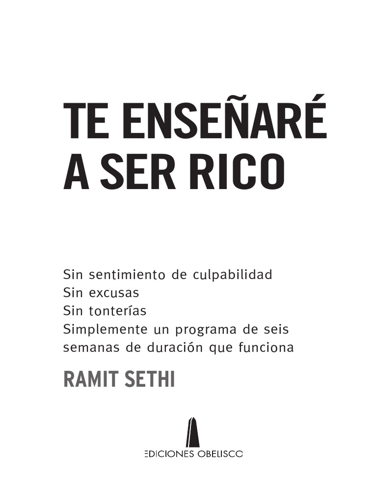 Te Enseñaré A Ser Rico: Ramit Sethi | PDF | Bancos | Dinero