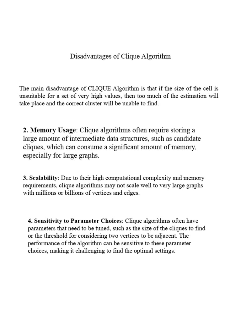 Disadvantages of Clique Algorithm | PDF