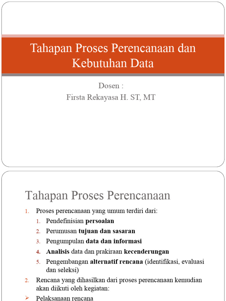 Tahapan Proses Perencanaan & Kebutuhan Data | PDF