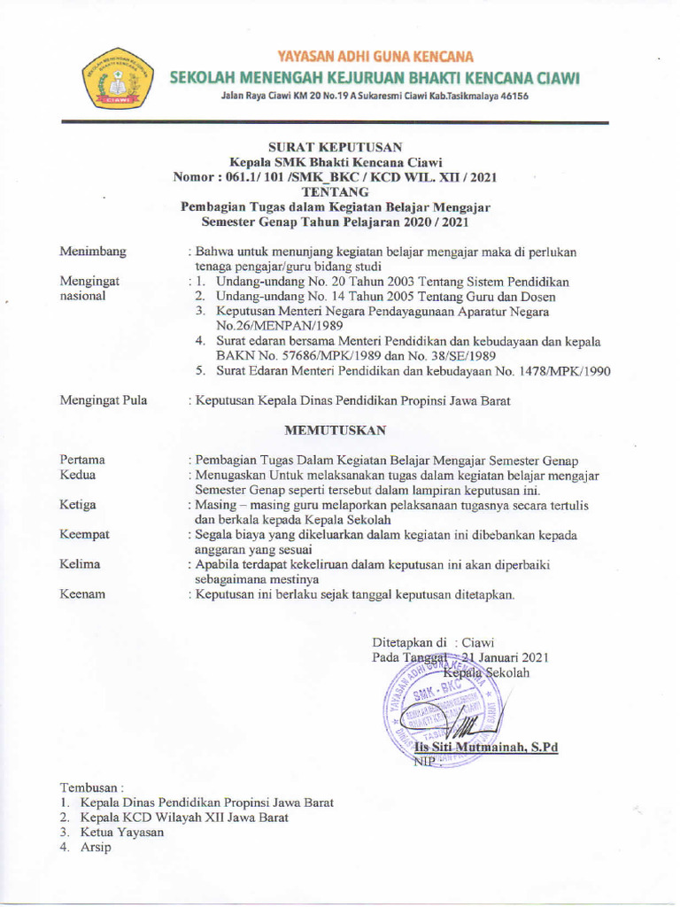 SK KBM Genap 2020-2021 | PDF