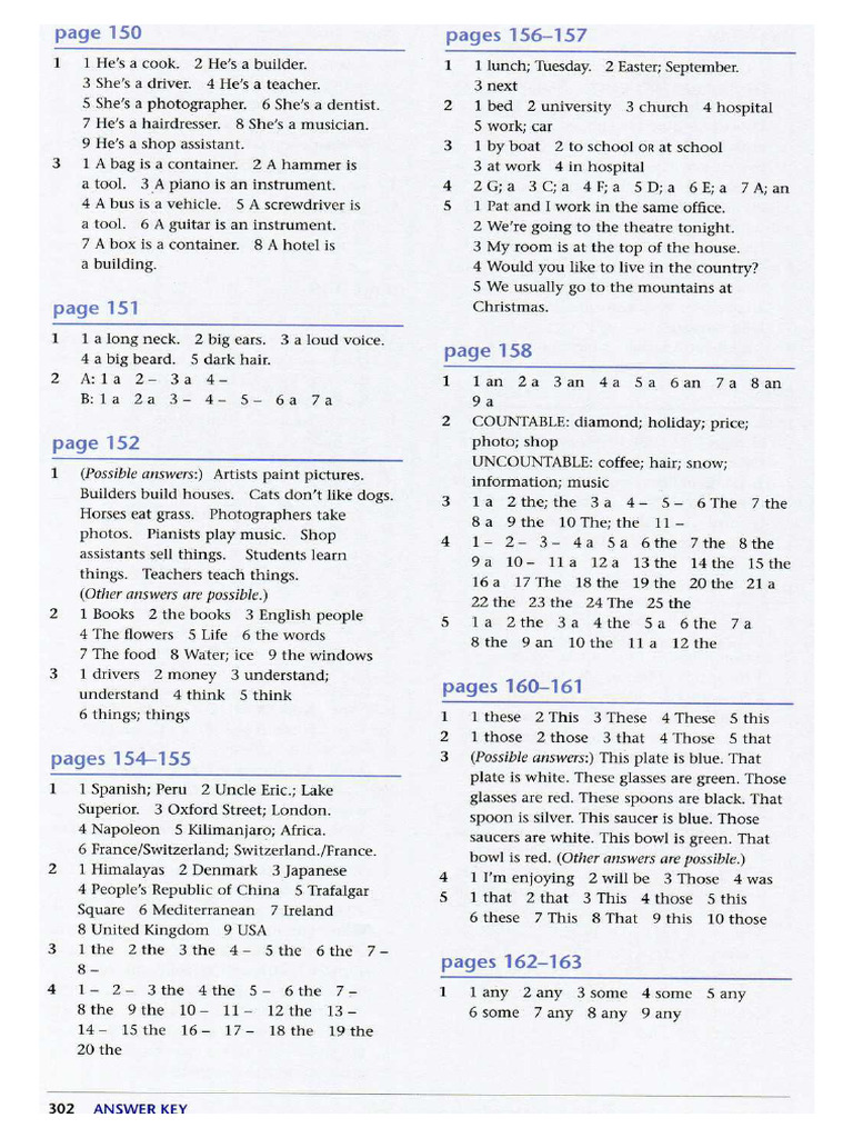 ARTICLES - ANSWERS - The Good Grammar Book - A Grammar Pactice Book For ...