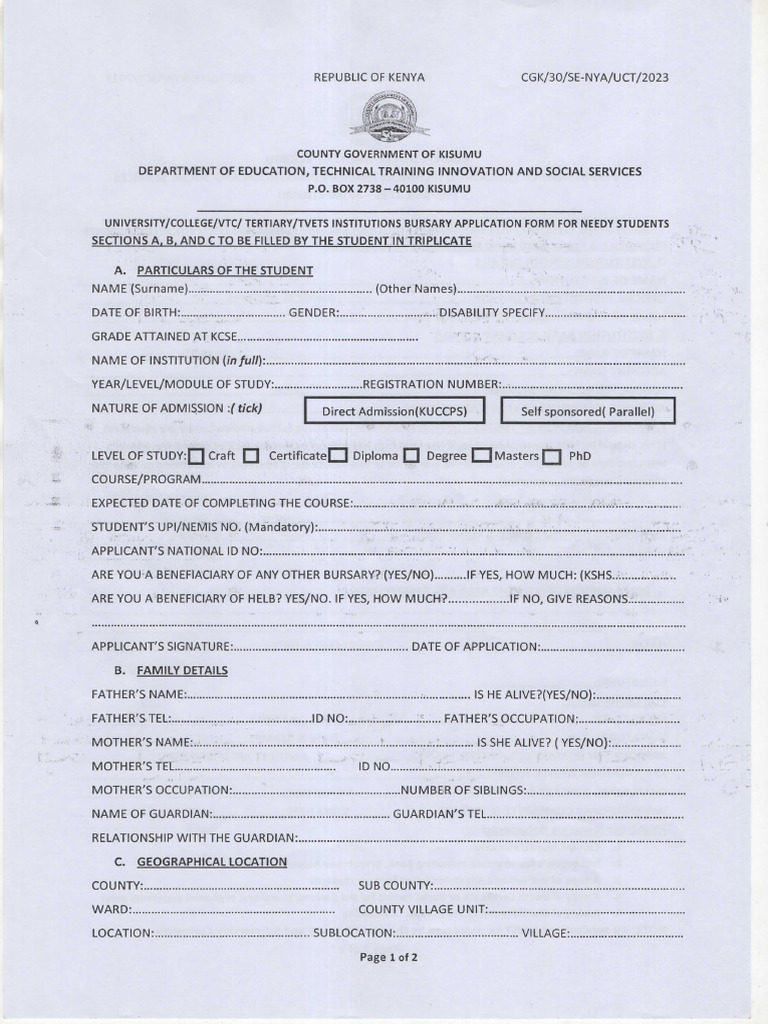 Nyakach Bursary | PDF